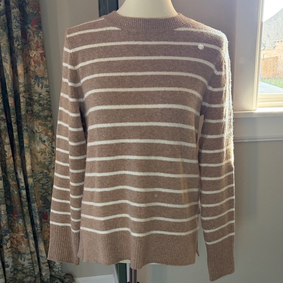 J. Crew Factory | Sweaters | J Crew Factory Brown And White Striped ...